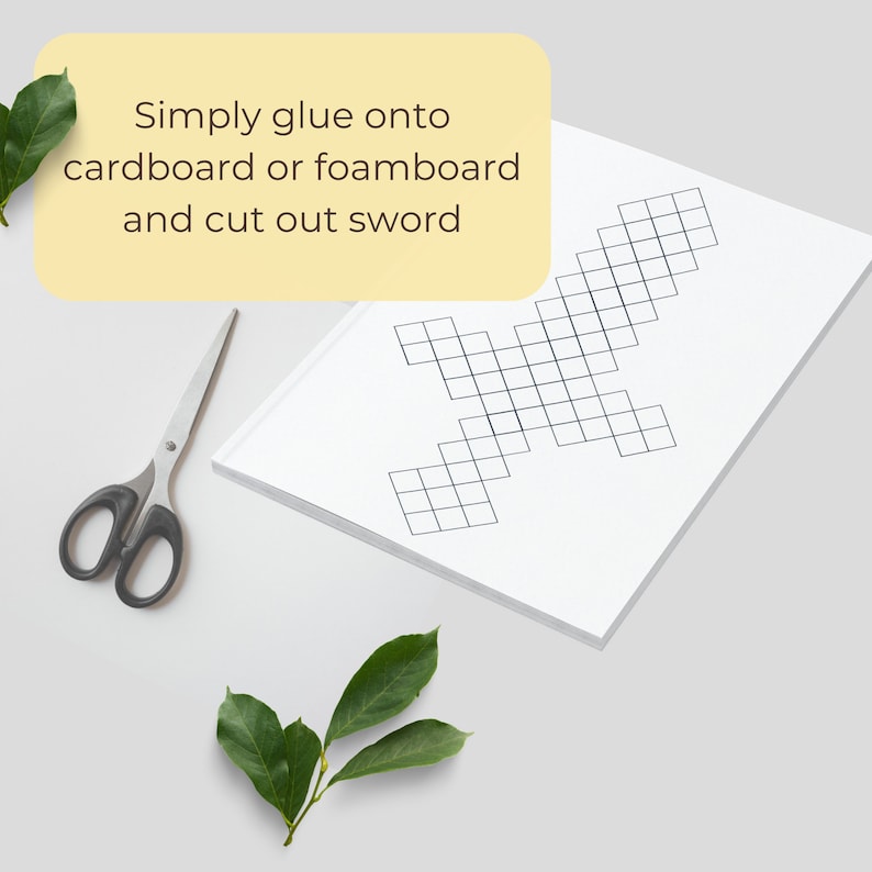 Printable Pixel Sword Party Activity, Printable Pixel Sword Coloring ...