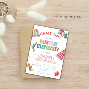 Editable Game Night Invitation, Printable Game Night Invite, Game ...