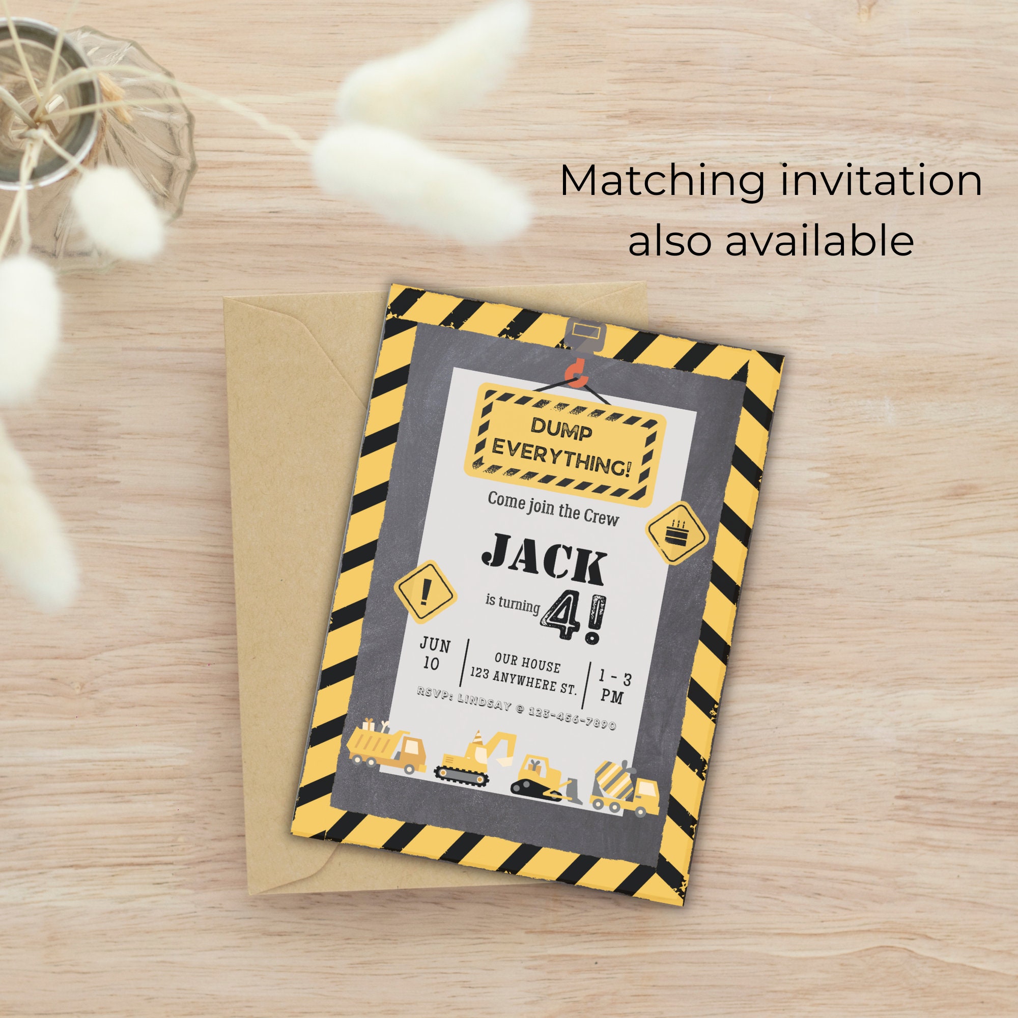Editable Construction Birthday Welcome Sign (digital Download) - Etsy