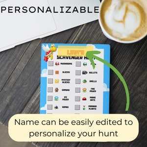 Personalizable Mario Scavenger Hunt, Printable Video Game Scavenger ...