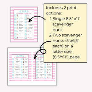 Personalizable Ice Cream Scavenger Hunt, Printable Sweet Treats Party ...