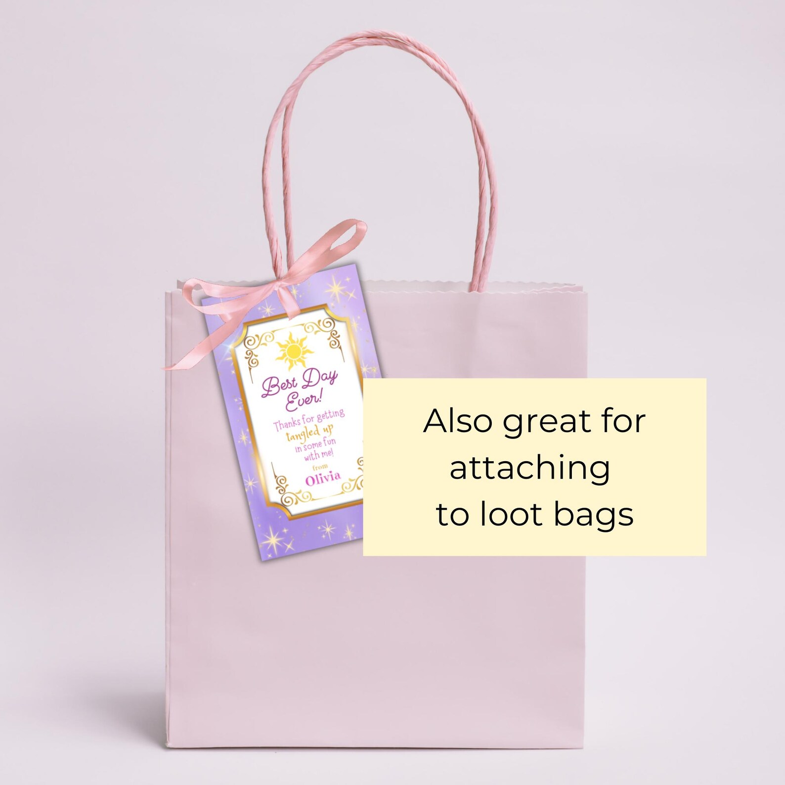 Rapunzel Favor Tag, Editable Rapunzel Gift Tag, Printable Rapunzel ...