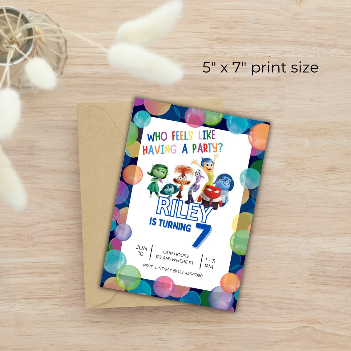 Editable Inside Out Invitation, Printable Inside Out 2 Invite, DIGITAL ...
