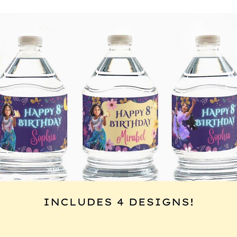 Editable Encanto Birthday Water Bottle Labels, Encanto Party Decor ...