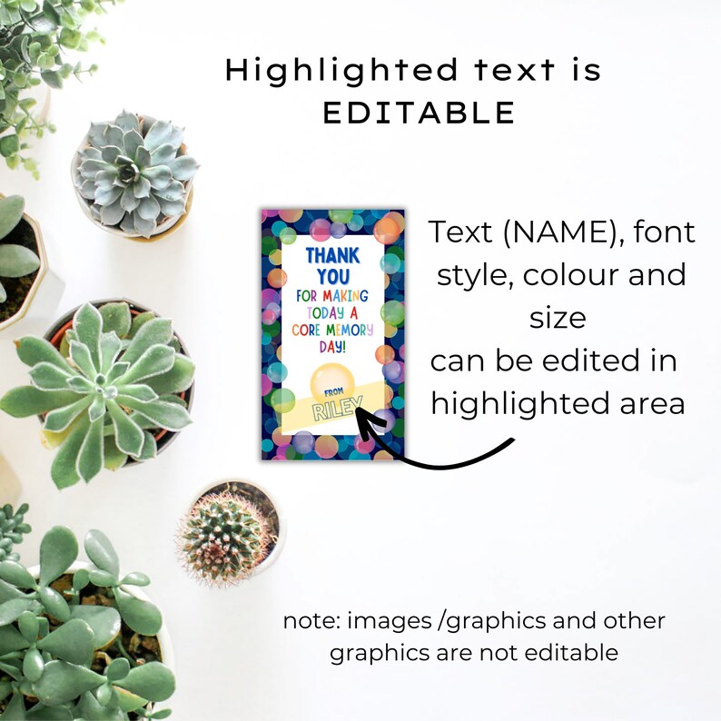 Inside Out Favor Tag, Editable Inside Out 2 Gift Tag, Printable Inside ...