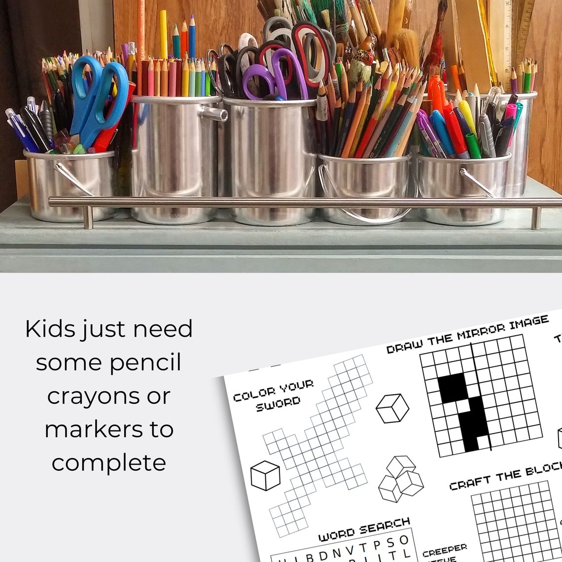 Personalizable Pixel Craft Party Activity, Printable Pixel Craft ...
