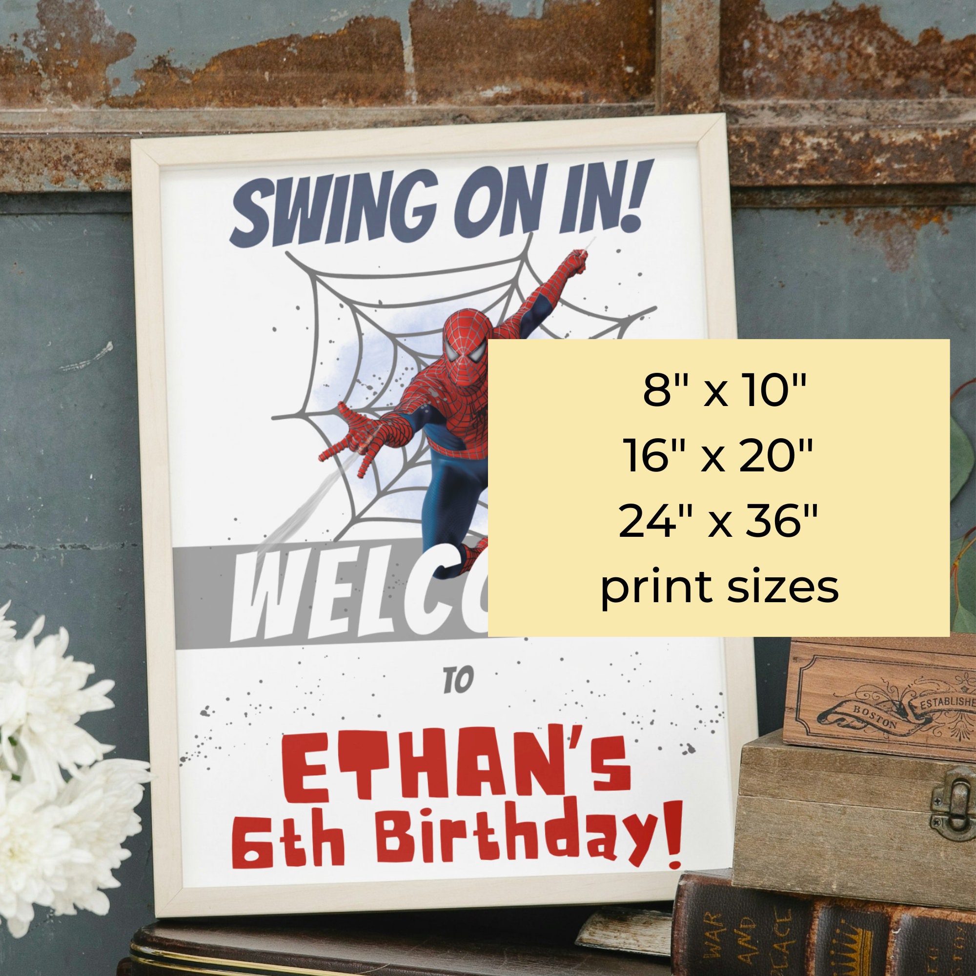 Editable Spiderman Birthday Welcome Sign, Printable Spiderman Party ...
