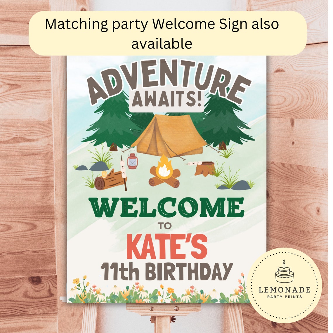 Editable Camping Birthday Invitation, Printable Camping Party Invite ...