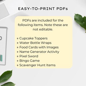 Pixel Craft Birthday Party Bundle, Printable Pixel Craft Party Decor ...