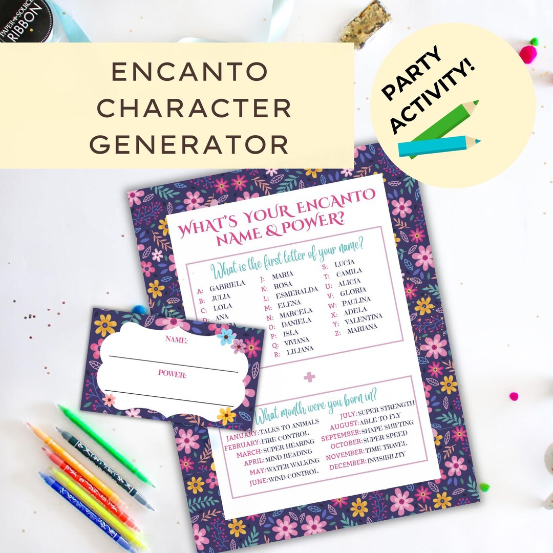 Encanto Name Generator, Printable Encanto Party Activity, DIGITAL ...