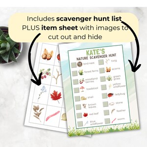 Personalizable Nature Scavenger Hunt, Printable Outdoor Scavenger Hunt ...