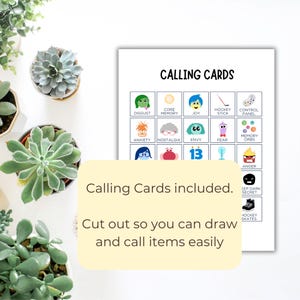 Inside Out 2 Bingo, Printable Inside Out Birthday Game, Inside Out ...