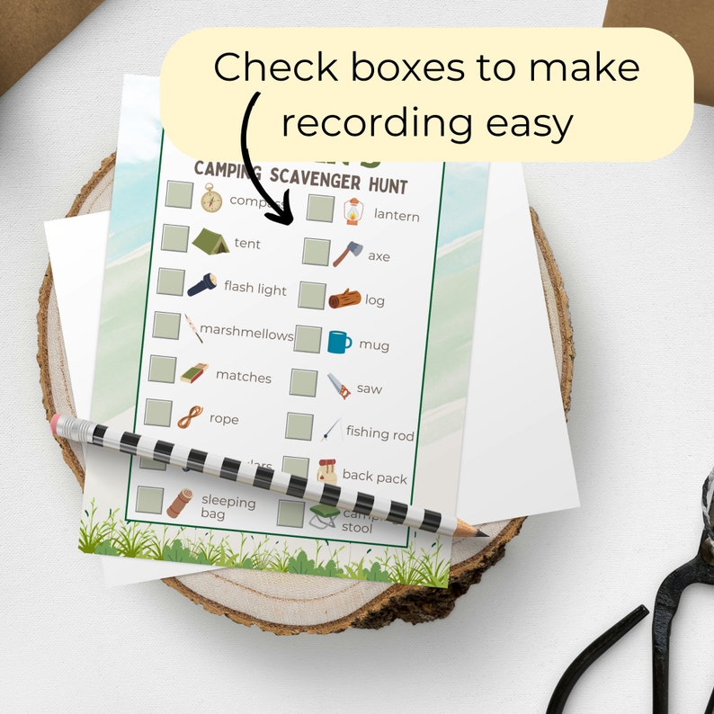 Personalizable Camping Scavenger Hunt, Printable Camping Treasure Hunt ...