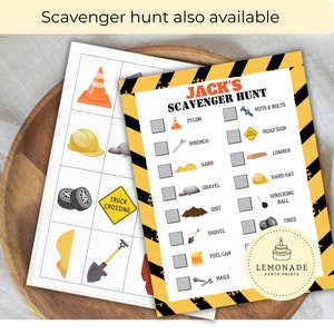 Editable Construction Favor Tag, Printable Construction Birthday Thank ...