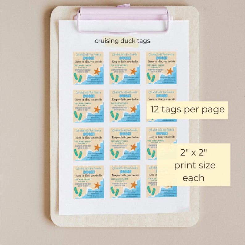 Editable Cruising Duck Tags, Printable Cruise Ship Duck Tags, Cruise ...