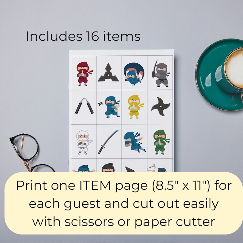 Personalizable Ninja Scavenger Hunt, Ninja Party Game, Printable Ninja ...