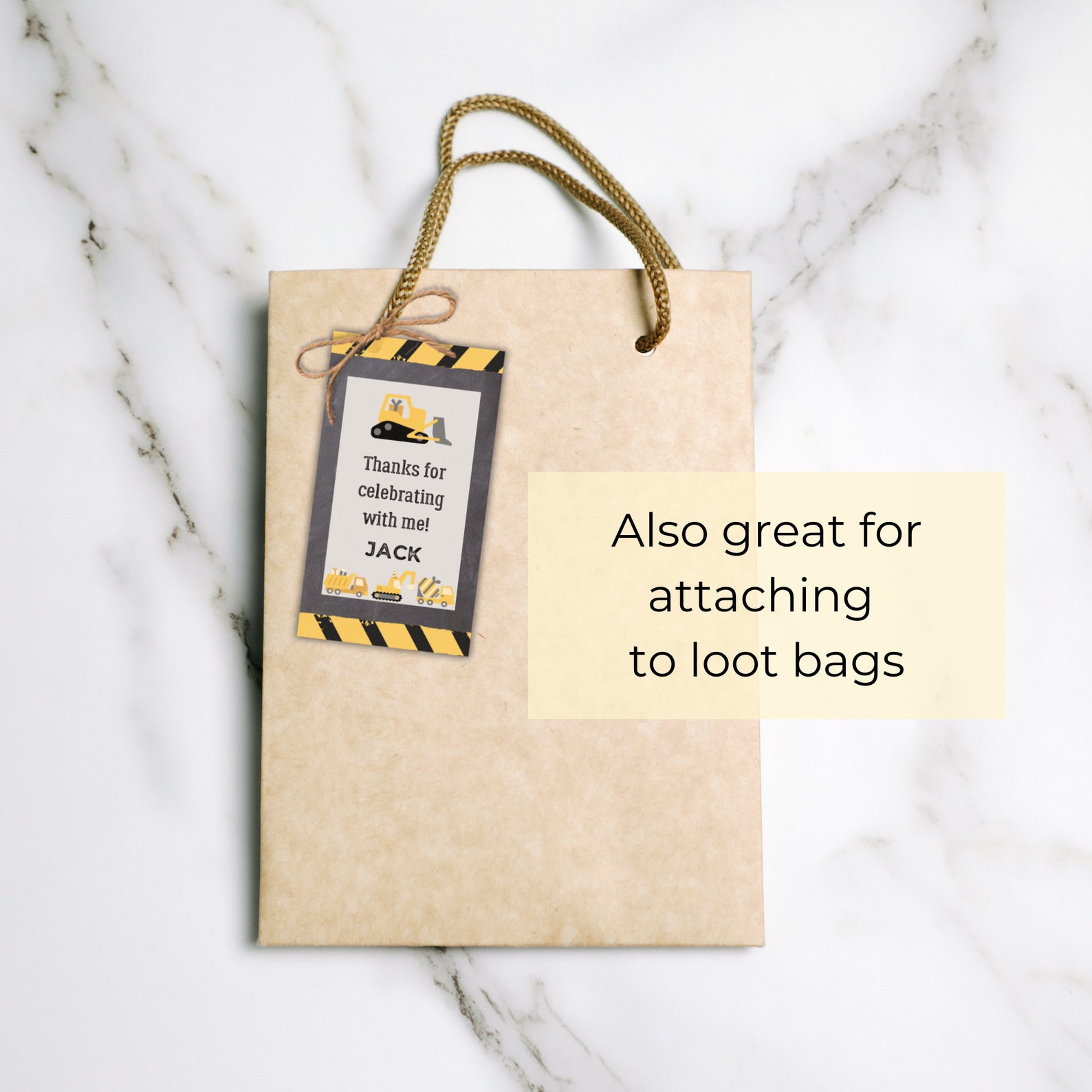 Editable Construction Favor Tag Printable Construction - Etsy