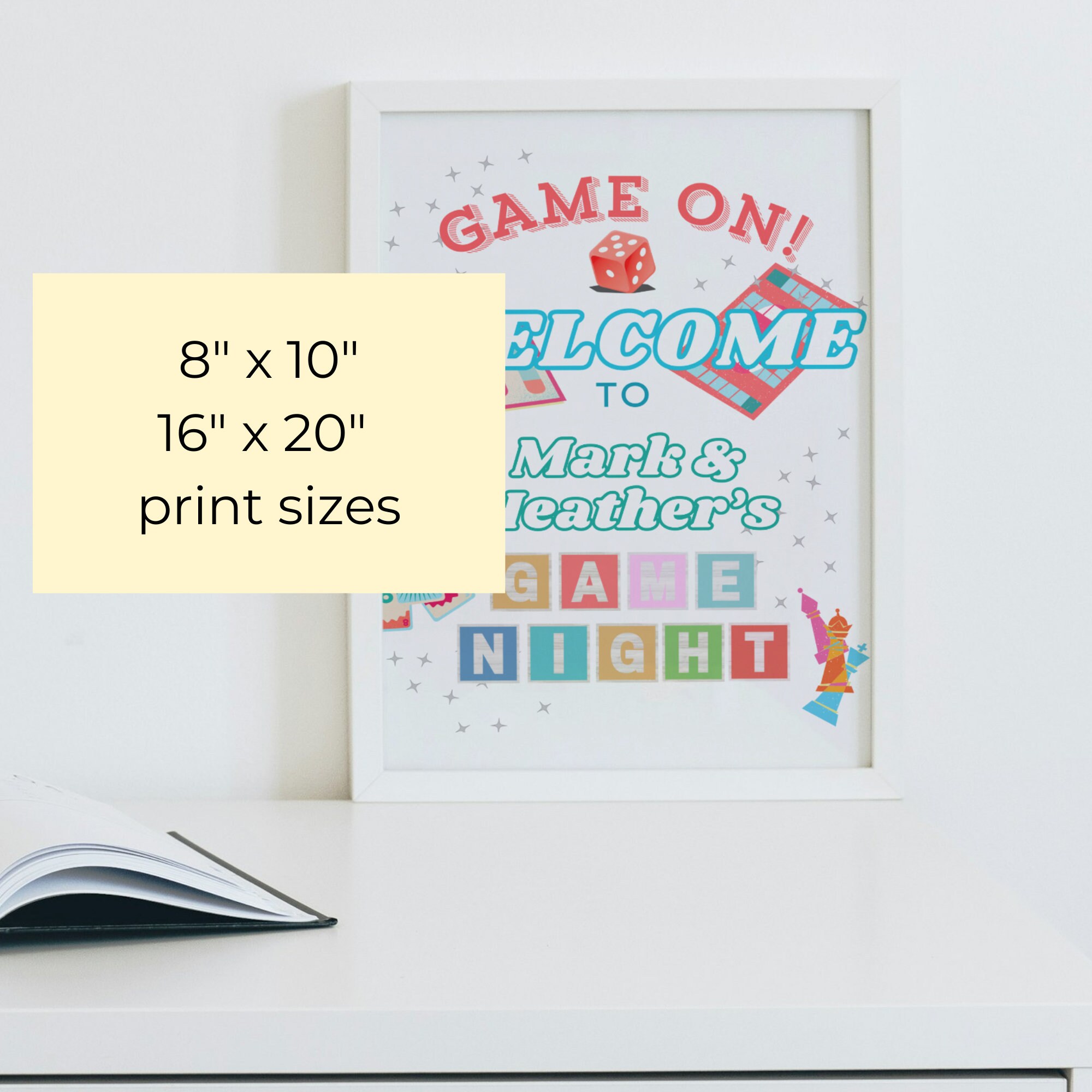Editable Game Party Sign, Printable Game Night Welcome Sign, Game Night ...