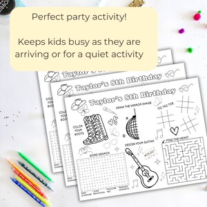 Personalizable Swiftie Party Activity, Printable Swiftie Activity Sheet ...