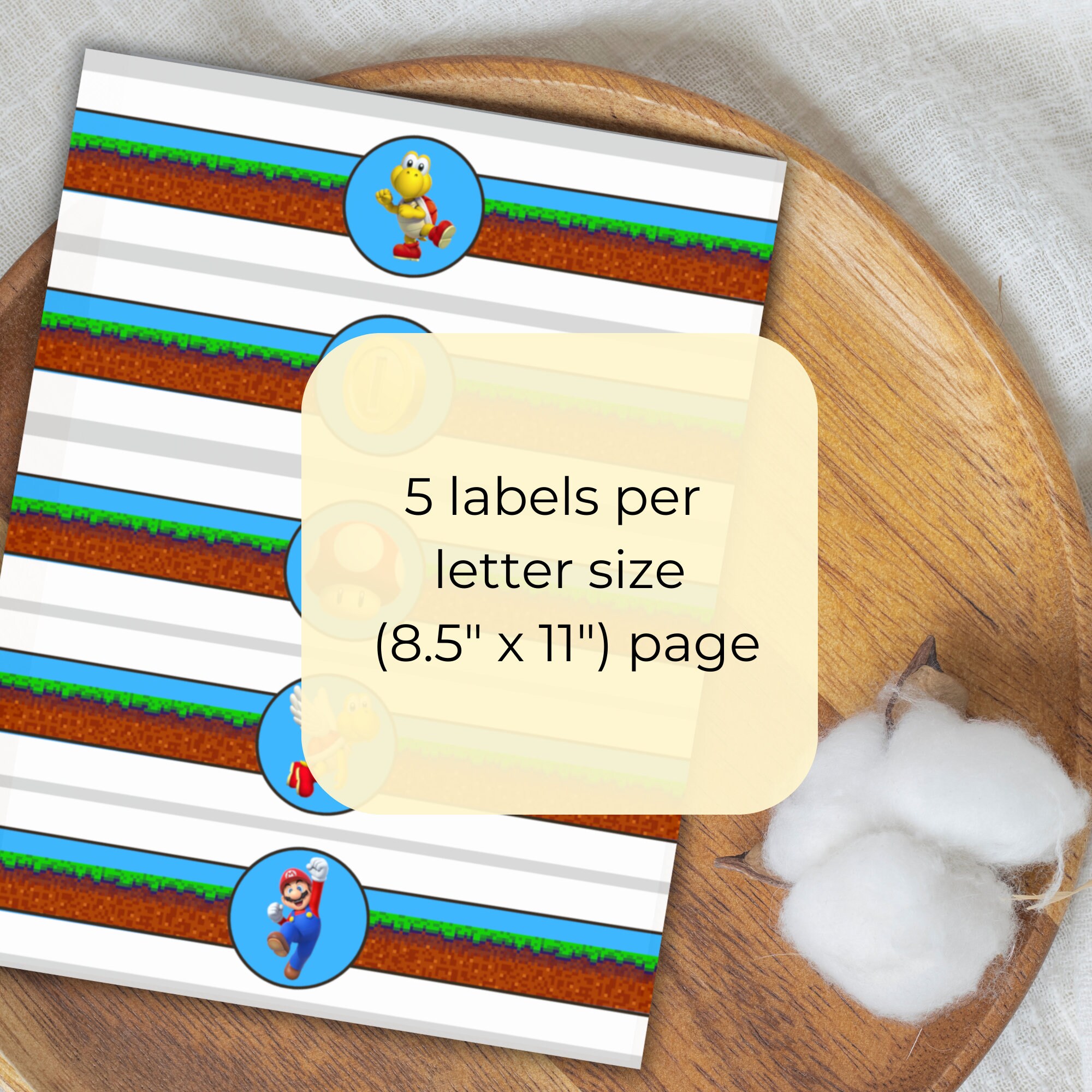 Printable Mario Water Bottle Labels, Printable Mario Party Bottle Wraps ...