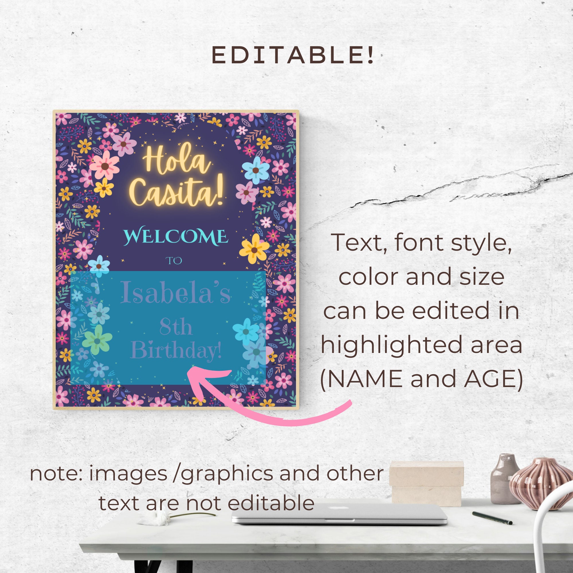 Editable Encanto Welcome Sign, Printable Encanto Party Sign, Printable ...