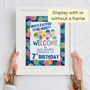 Inside Out 2 Birthday Welcome Sign, Editable Party Decor (digital ...