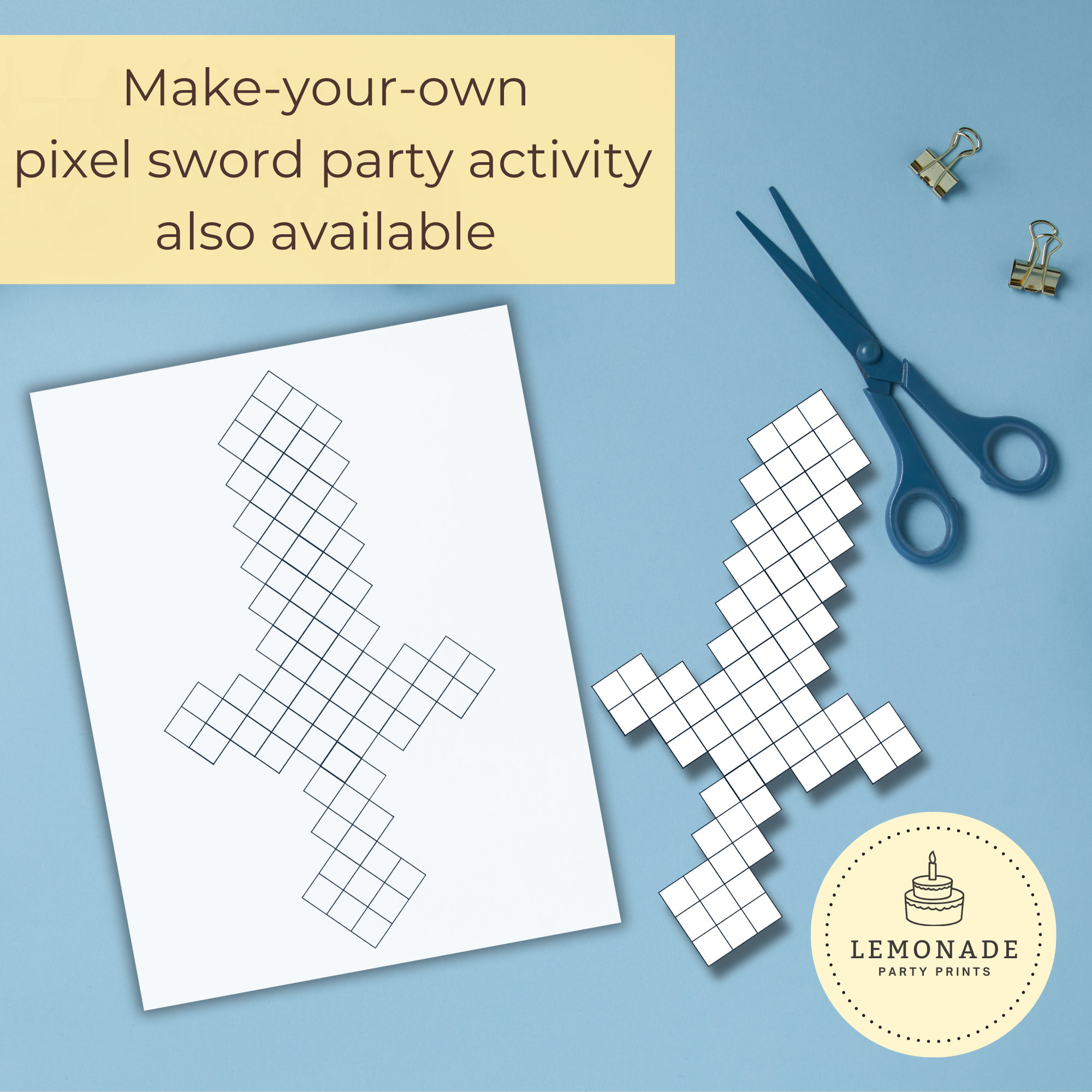 Editable Pixel Craft Favor Tag, Printable Video Game Party Favor Tag ...