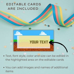 Editable Mario Party Food Label Cards, Printable Mario Food Tents ...