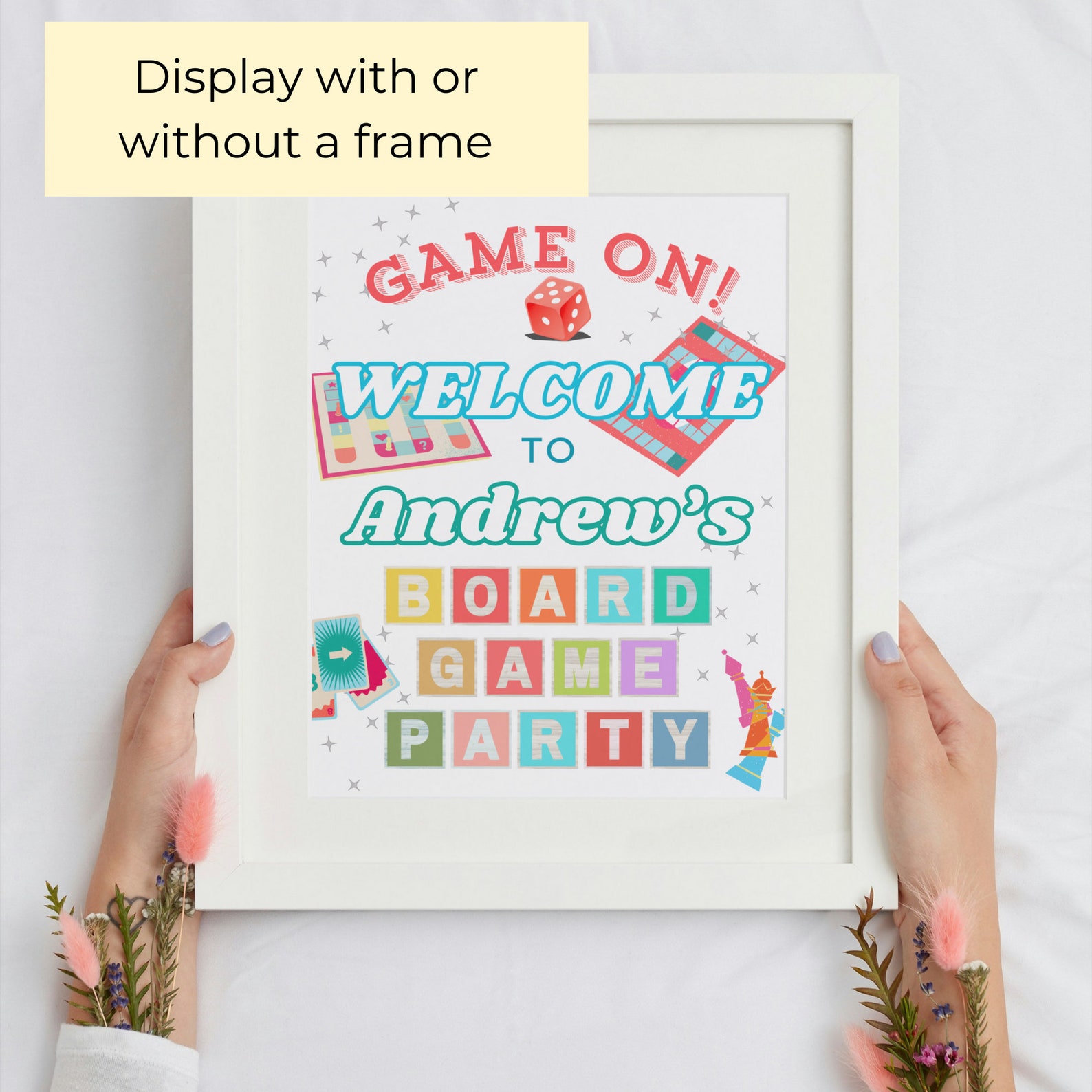 Editable Board Game Party Welcome Sign (digital Download) - Etsy