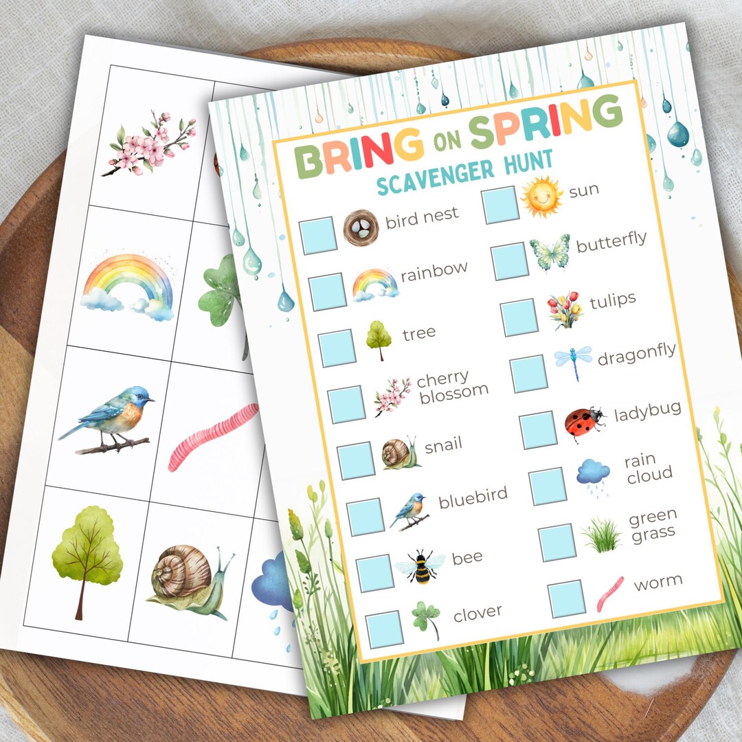 Spring Scavenger Hunt • Printable Spring Nature Scavenger Hunt • Spring ...