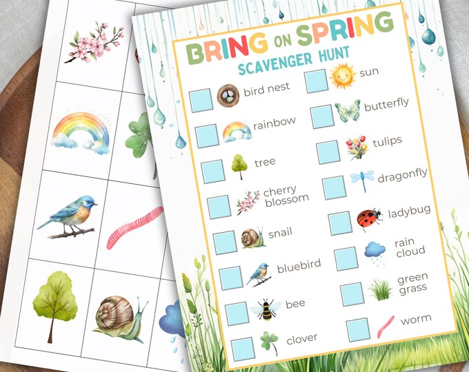 Signs of Spring Scavenger Hunt Activity Printable, Spring Scavenger ...