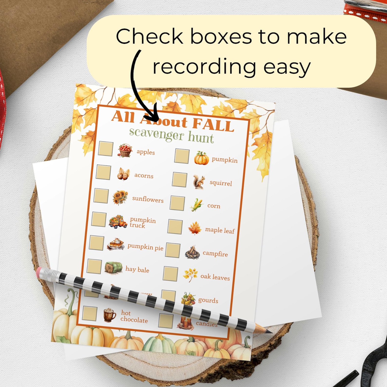 Fall Scavenger Hunt Printable Autumn Scavenger Hunt Thanksgiving Party ...