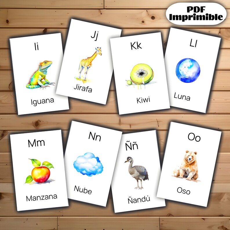 Alphabet, Children's Art, Alphabet Cards, ABC Flash Cards, Educational ...