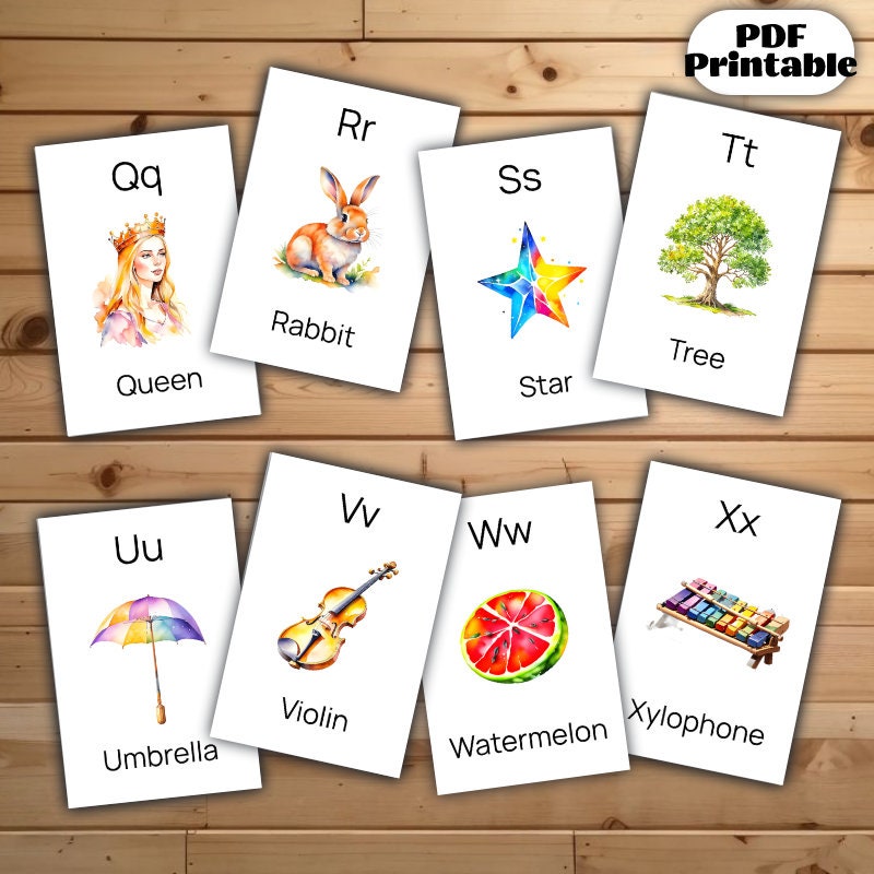 ABC Alphabet Flashcards, Abecedaire, Children's Art, Alphabet Cards ...