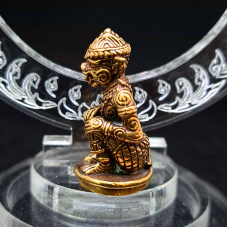 Hanuman Chalisa Lord Monkey King Sit Thai Gifts Amulet Mini Statue Idol ...