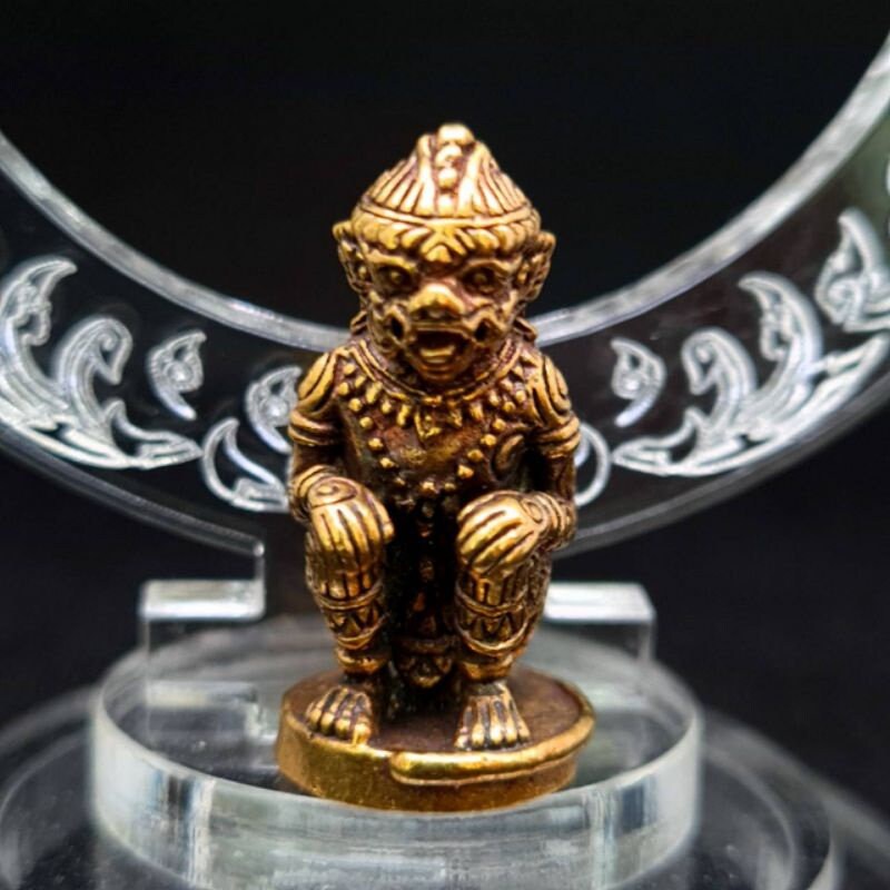 Hanuman Chalisa Lord Monkey King Sit Thai Gifts Amulet Mini Statue Idol ...