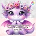 Watercolor Floral Dragon Clipart, Cute Flower Dragon Clipart, Spring ...