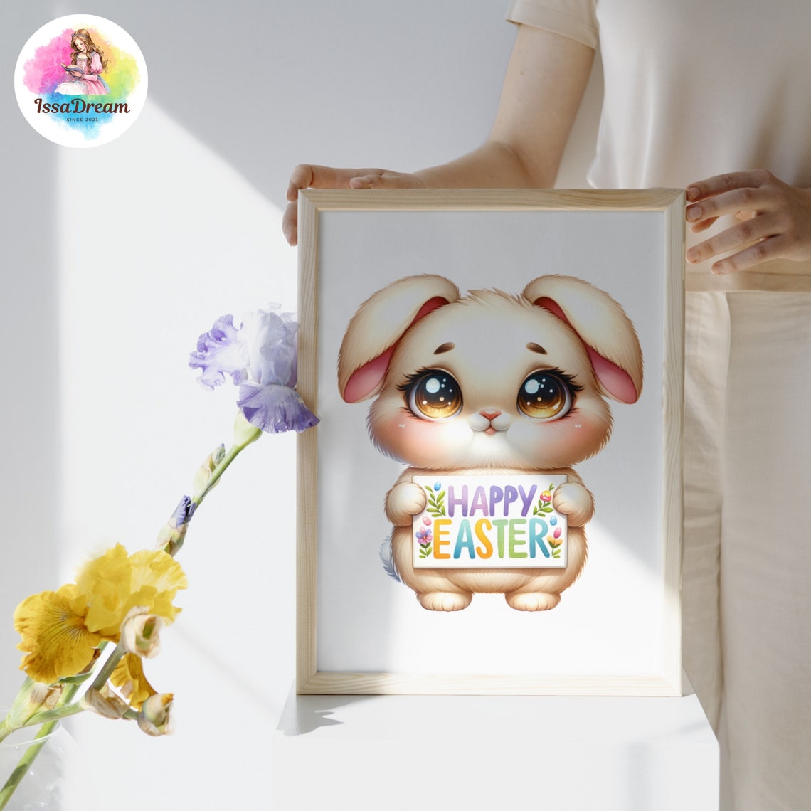 Watercolor Easter Bunny Clipart, Cute Easter Rabbit Clipart, Kids ...