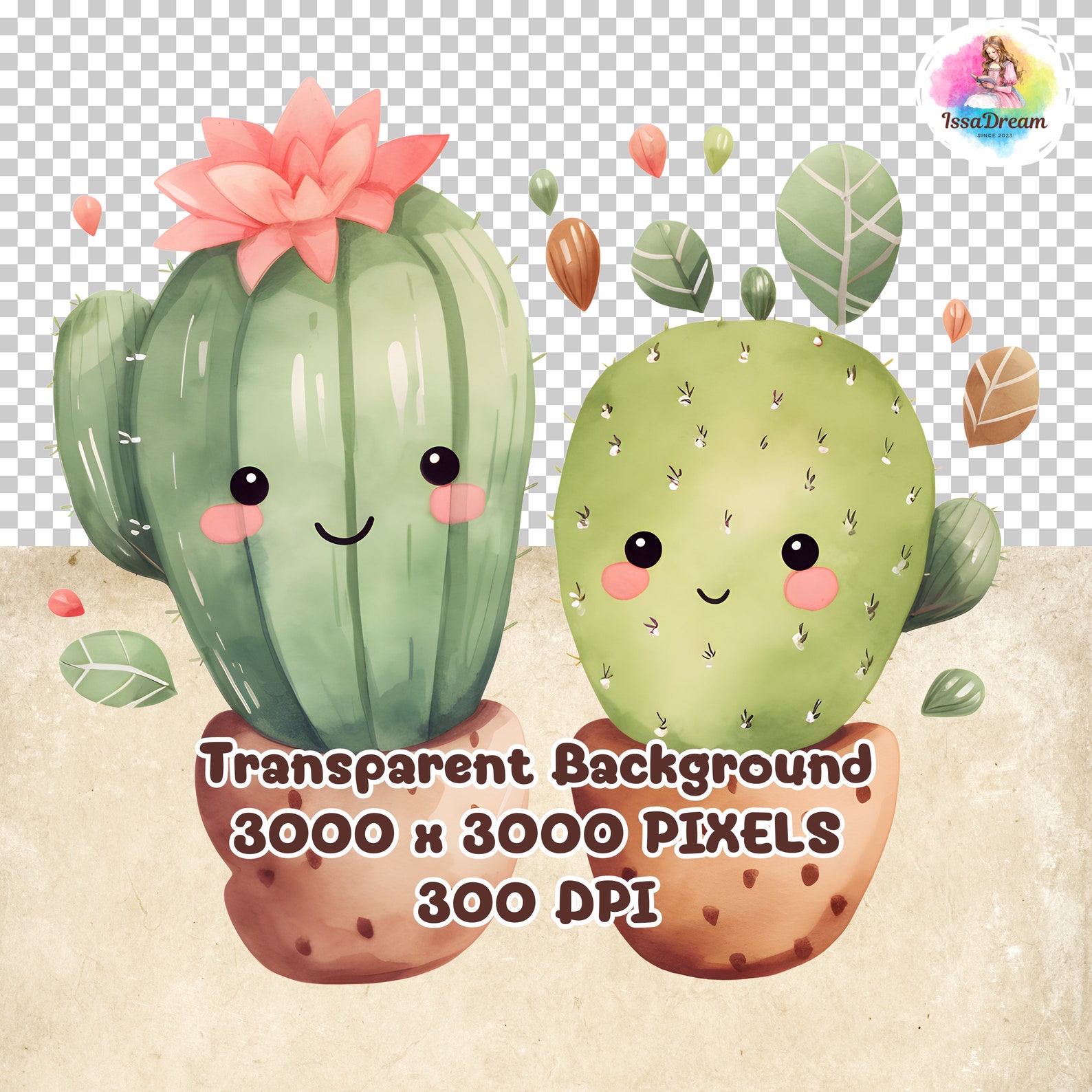 Watercolor Cactus Clipart, Valentine Clipart, Cute Cactus Lover, Plant ...