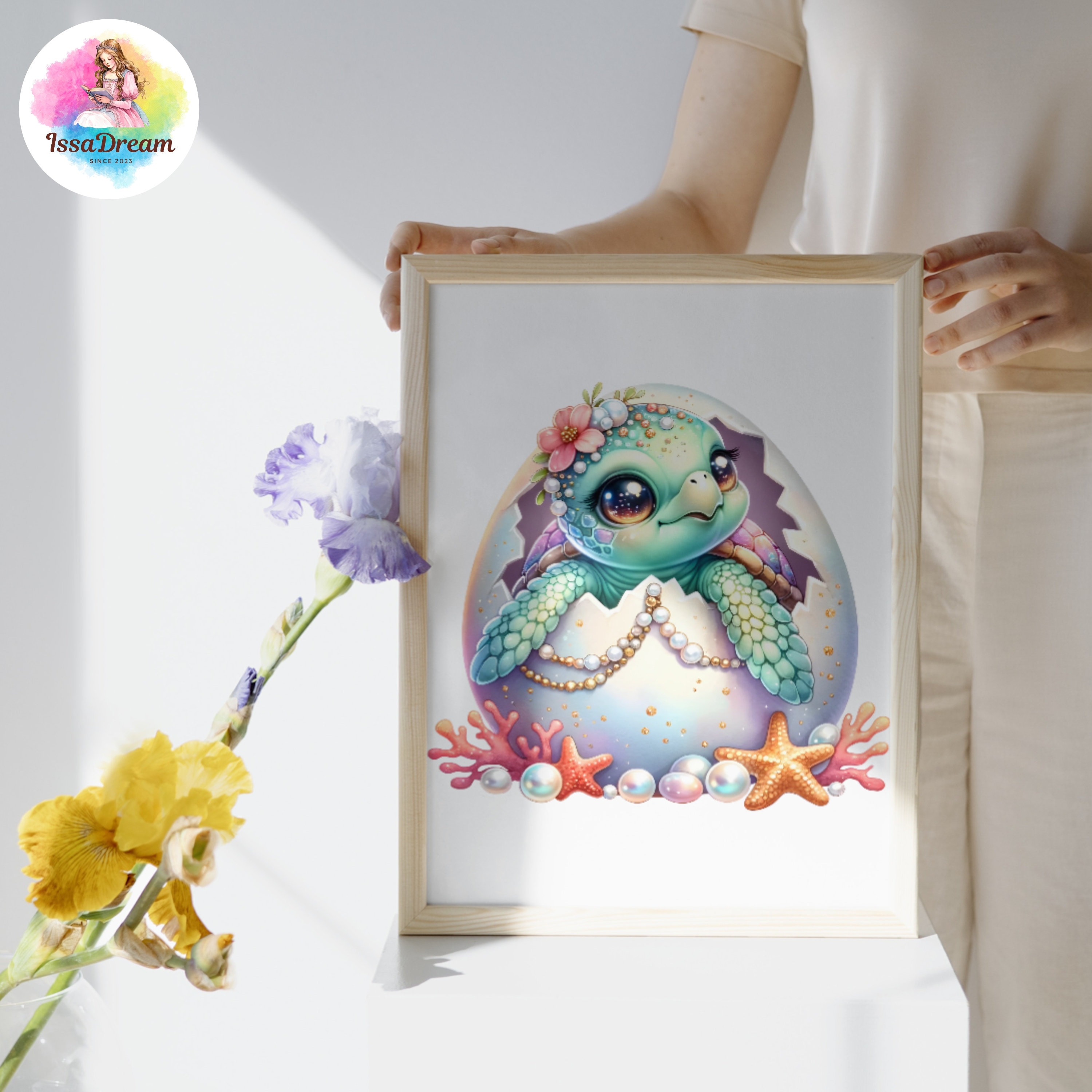 Watercolor Summer Sea Turtle Clipart, Cute Sea Turtle Clipart, Summer ...