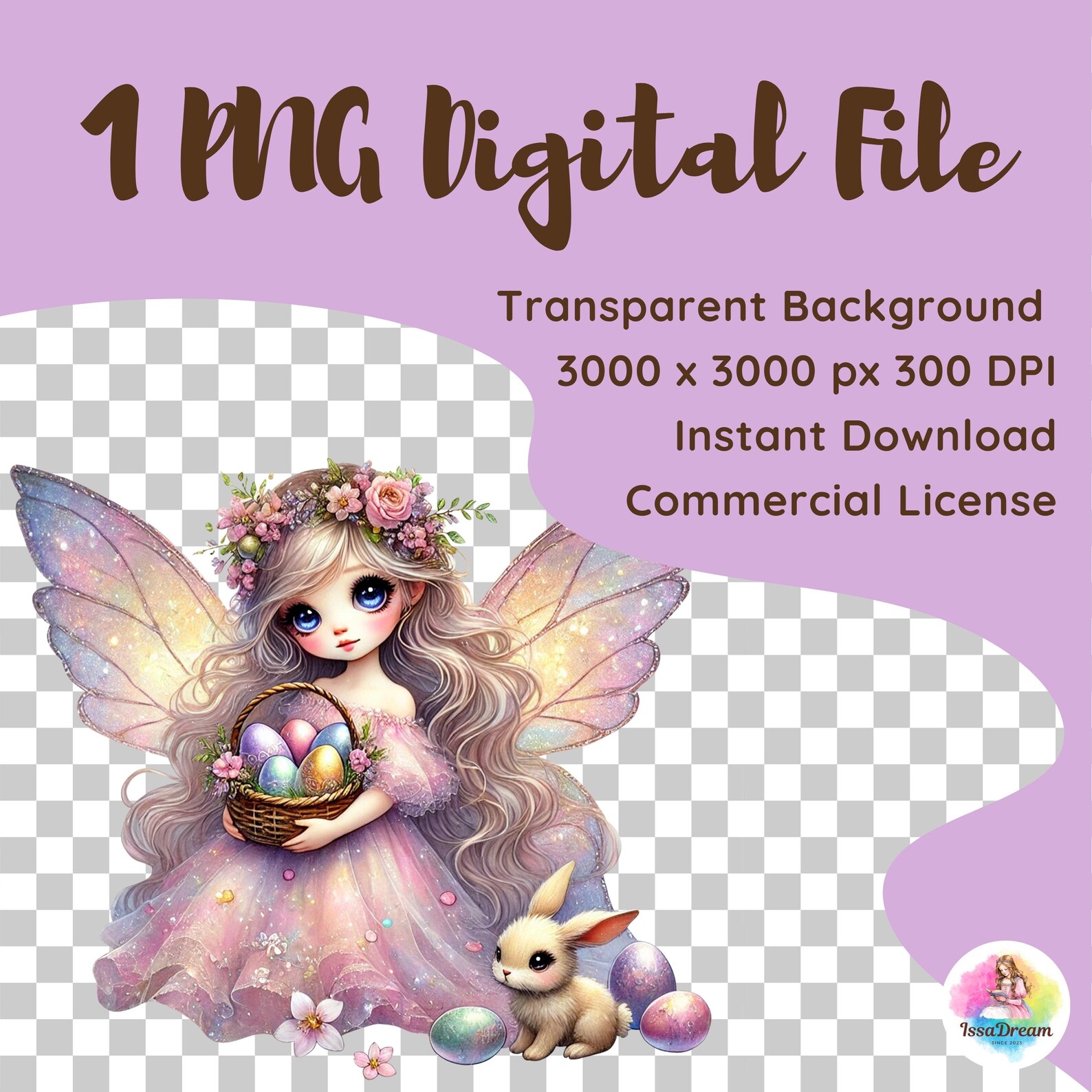 Watercolor Easter Fairy Clipart, Easter Eggs PNG, Fairytale Fantasy ...