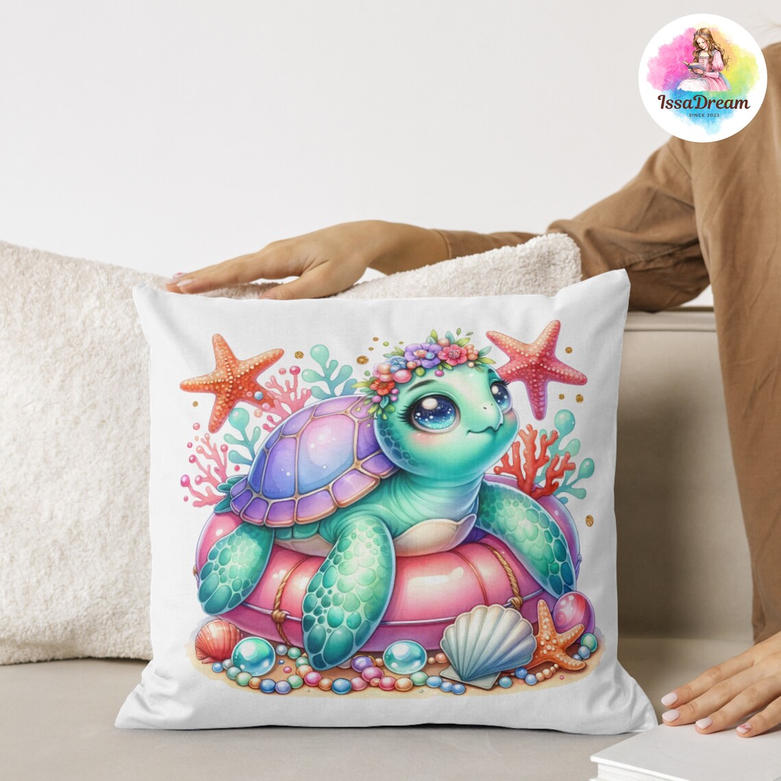 Watercolor Summer Sea Turtle Clipart, Cute Sea Turtle Clipart, Summer ...