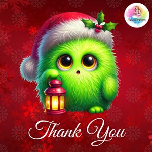 Watercolor Christmas Monsters Clipart: Green Fluffy PNG, Digital ...