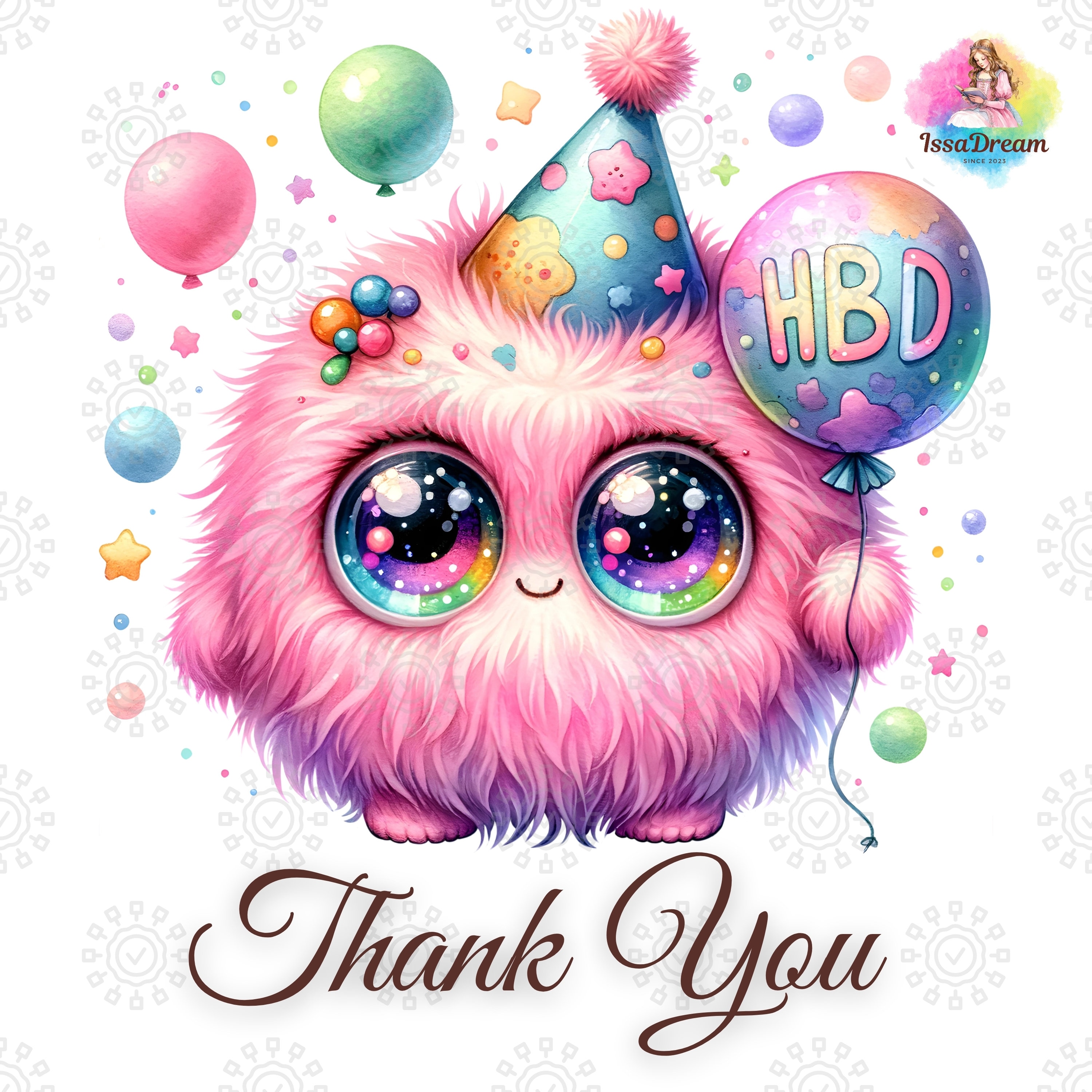 Watercolor Birthday Monsters Clipart, Cute Birthday Monsters Clipart ...