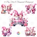Watercolor Valentine Gnome Clipart, Cute Pink Gnome Lover Sublimation ...