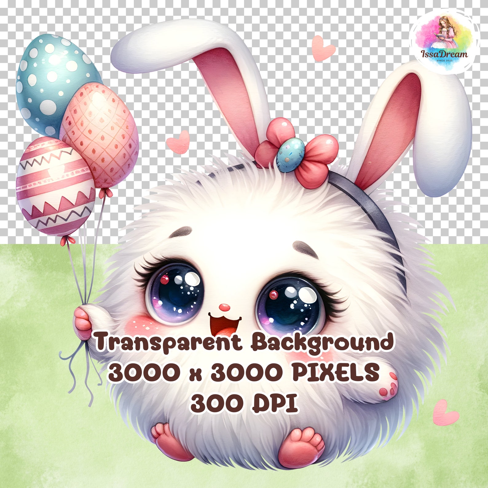 Watercolor Easter Bunny Monster Clipart, Cute Easter Bunny Clipart ...