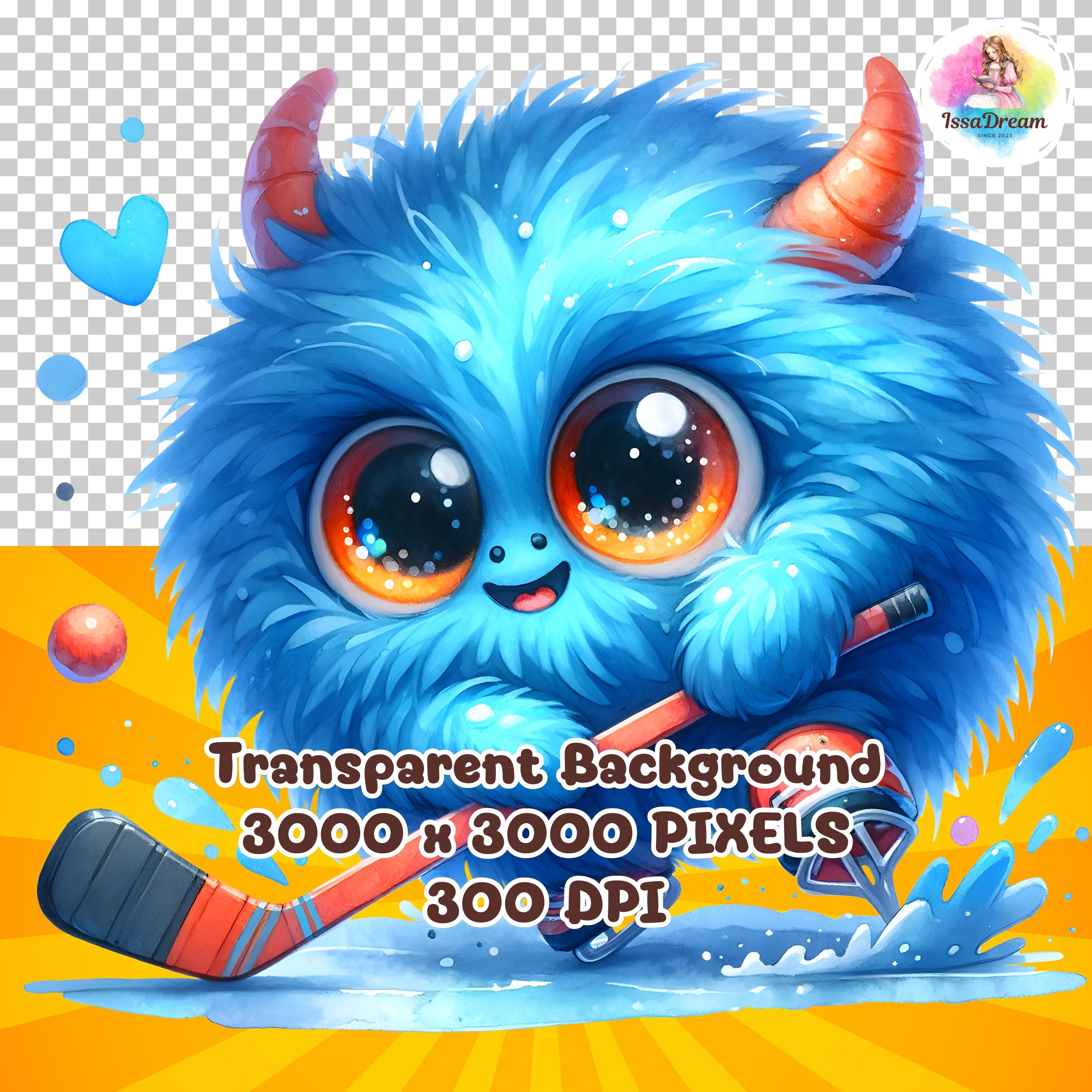 Watercolor Sports Monster Clipart, Cute Sports Clipart, Sports ...