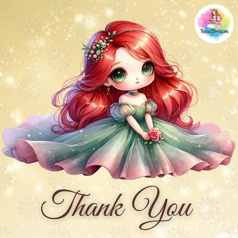 Watercolor Princess in Sparkling Dress Clipart, Cute Little Princess ...