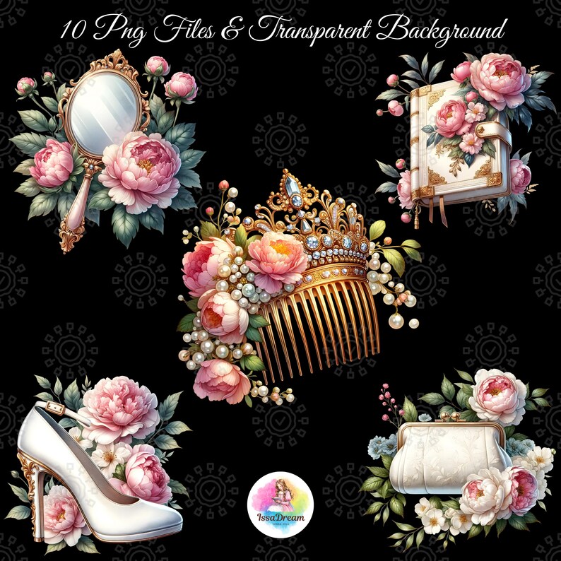 Watercolor Pink Lady Clipart, Floral Woman Clipart, Feminine Vintage ...