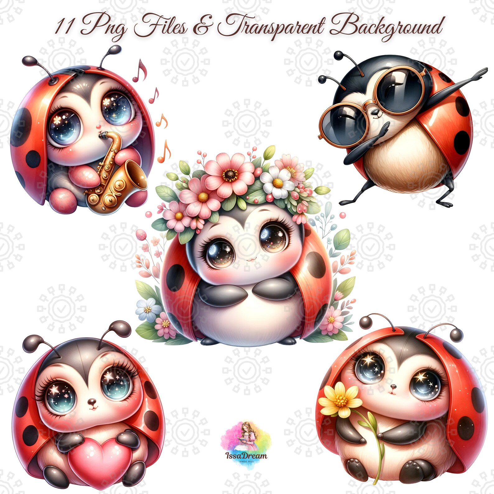 Watercolor Spring Ladybug Clipart, Cute Ladybug Clipart, Spring Clipart ...